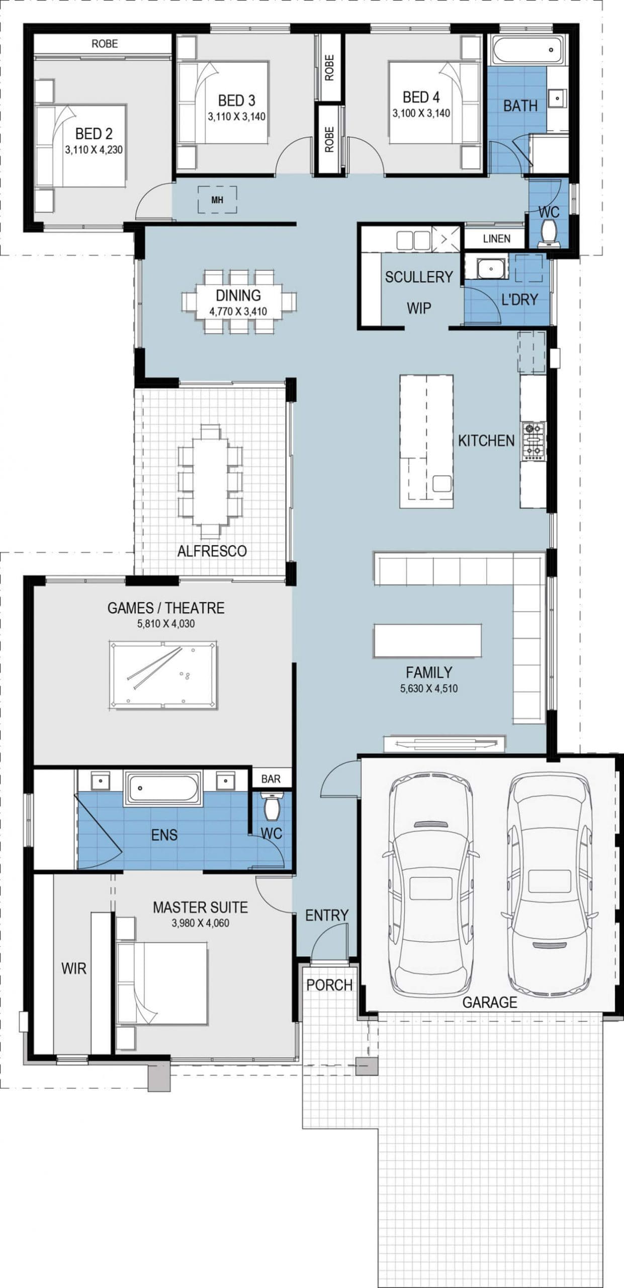 The Local Home Design - 15m Frontage House Designs Perth, 4 Bedroom ...